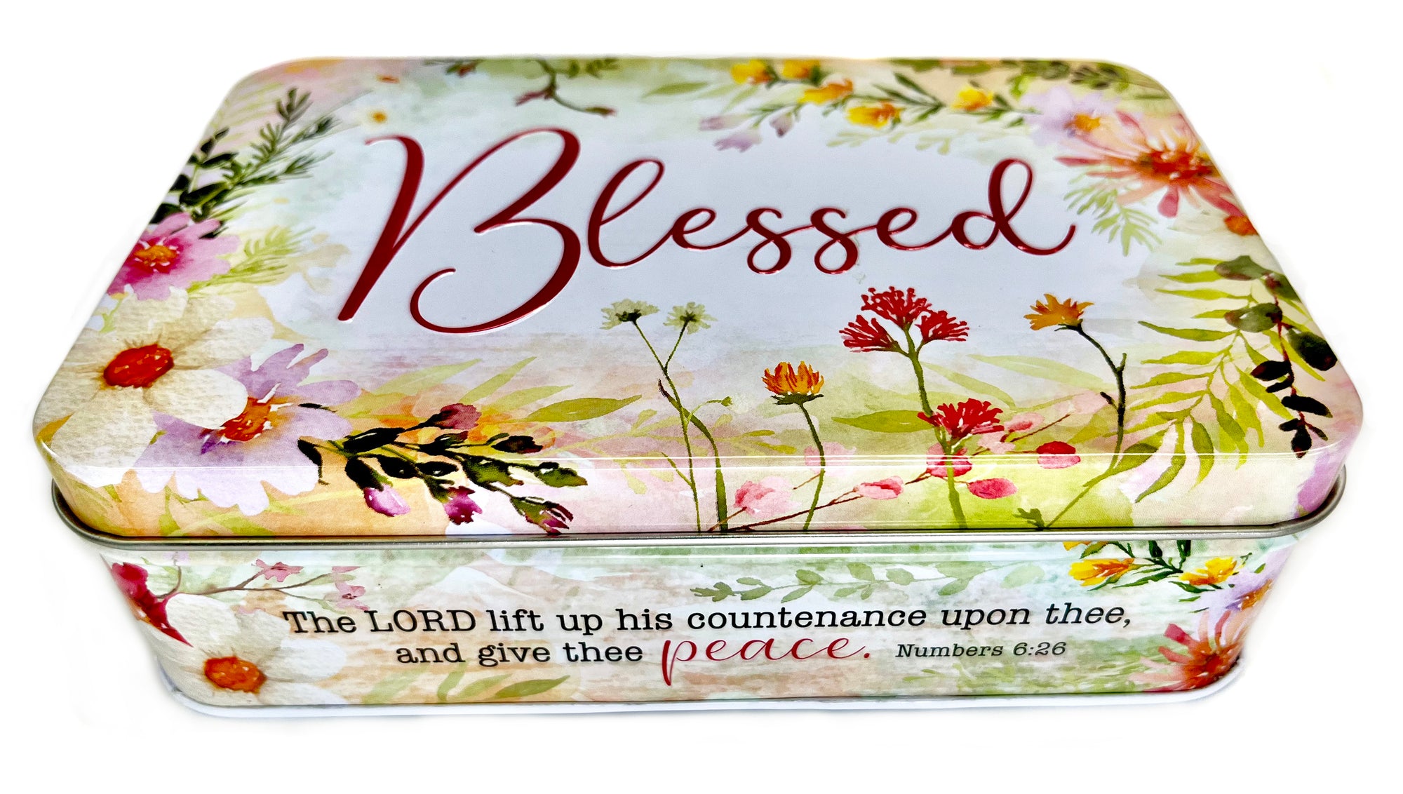 Wildflower Blessed Tin with Strawberry & Cream Hard Candy, 5.5 Ounces ...