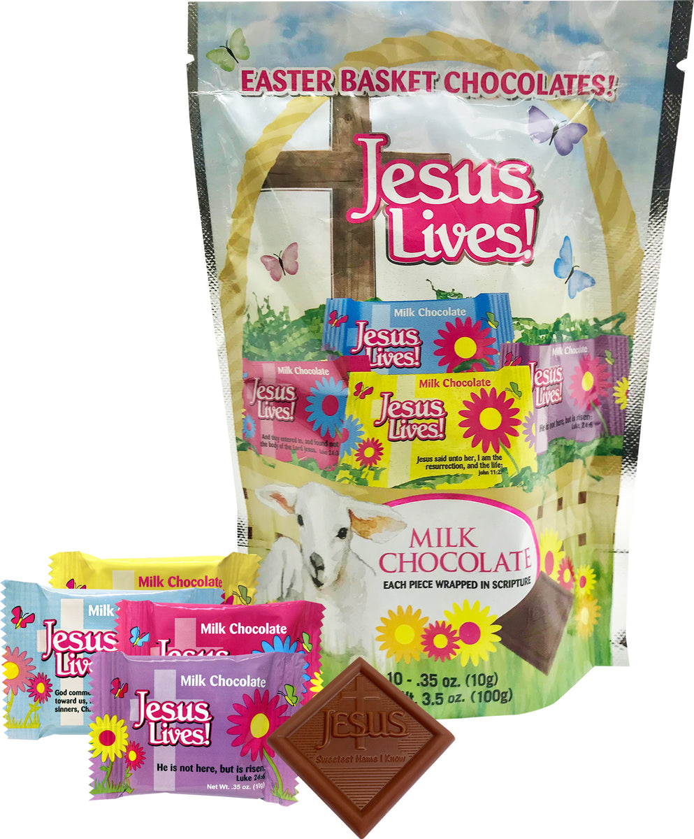 Jesus Lives! Spring & Easter Milk Chocolate Stand-Up Pouch, 10 Pieces ...