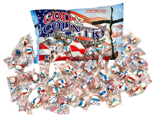 God & Country Old-Fashioned Red, White & Blue Soft Mint, 50 Pieces ...