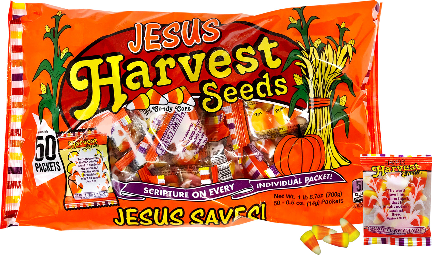 Jesus Harvest Orange, Yellow & White Candy Corn Promise Seeds, 50 Coun ...