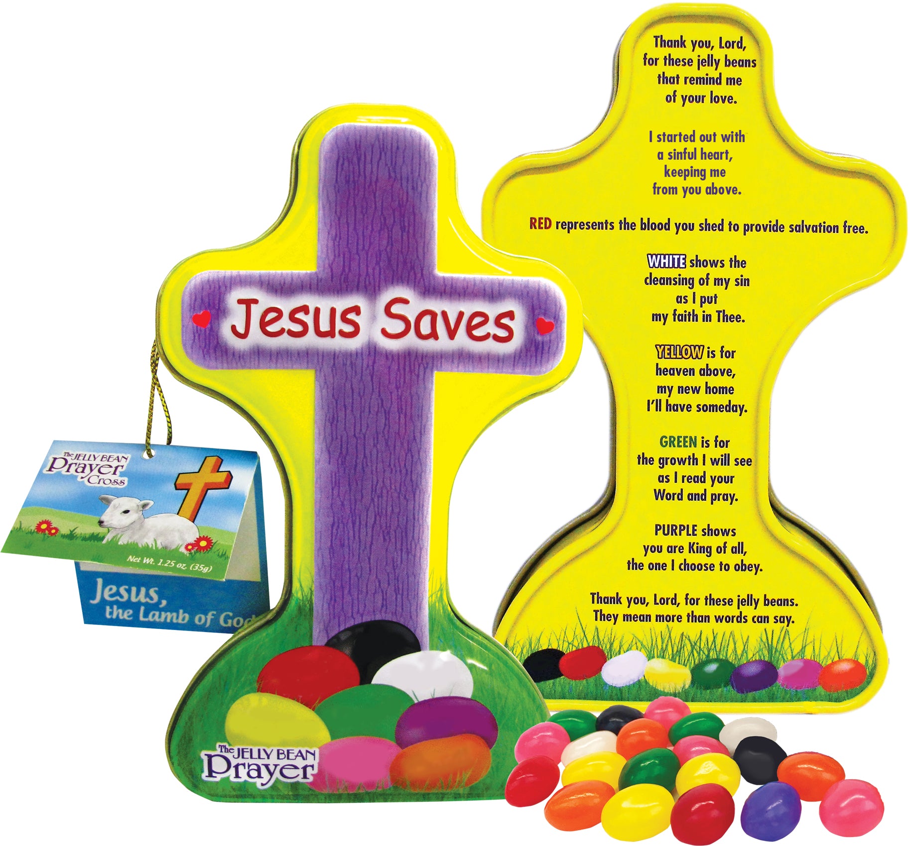 Jesus Saves! The Jelly Bean Prayer Cross Tin with Jelly Beans ...