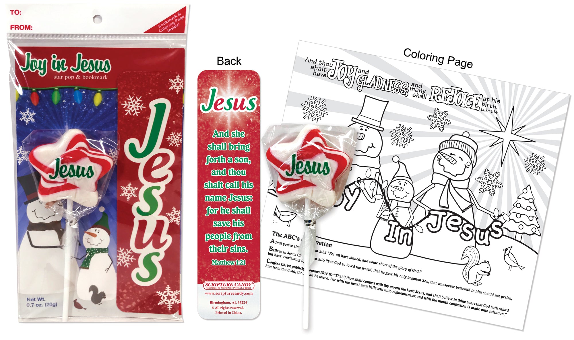 Joy In Jesus Star Cherry Flavored Pop, Bookmark & Activity Set, 12 Cou ...