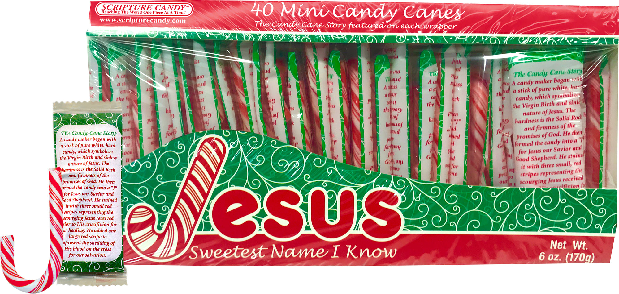 Mini Christmas Candy Canes Featuring The Candy Cane Legend, 40 Pieces ...