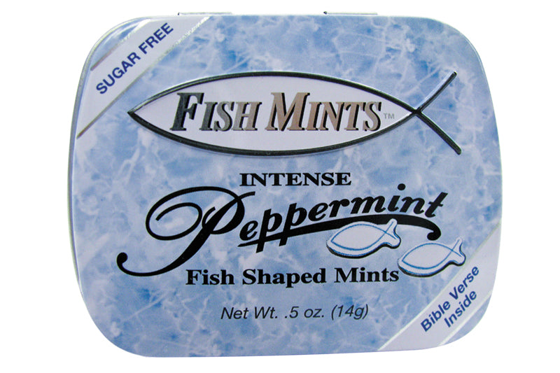 Sugar Free Fish Shaped Peppermint Flavored Mints in a Pocket Sized Tin ...