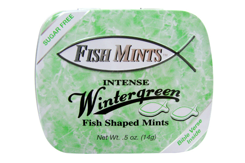 Sugar Free Fish Shaped Wintergreen Flavored Mints in a Pocket Sized Ti ...