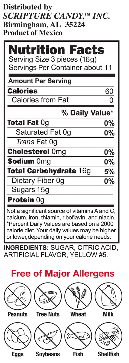 Old-Fashioned Soft Lemon Candy 6 Ounces, 28 Pieces – Scripture Candy