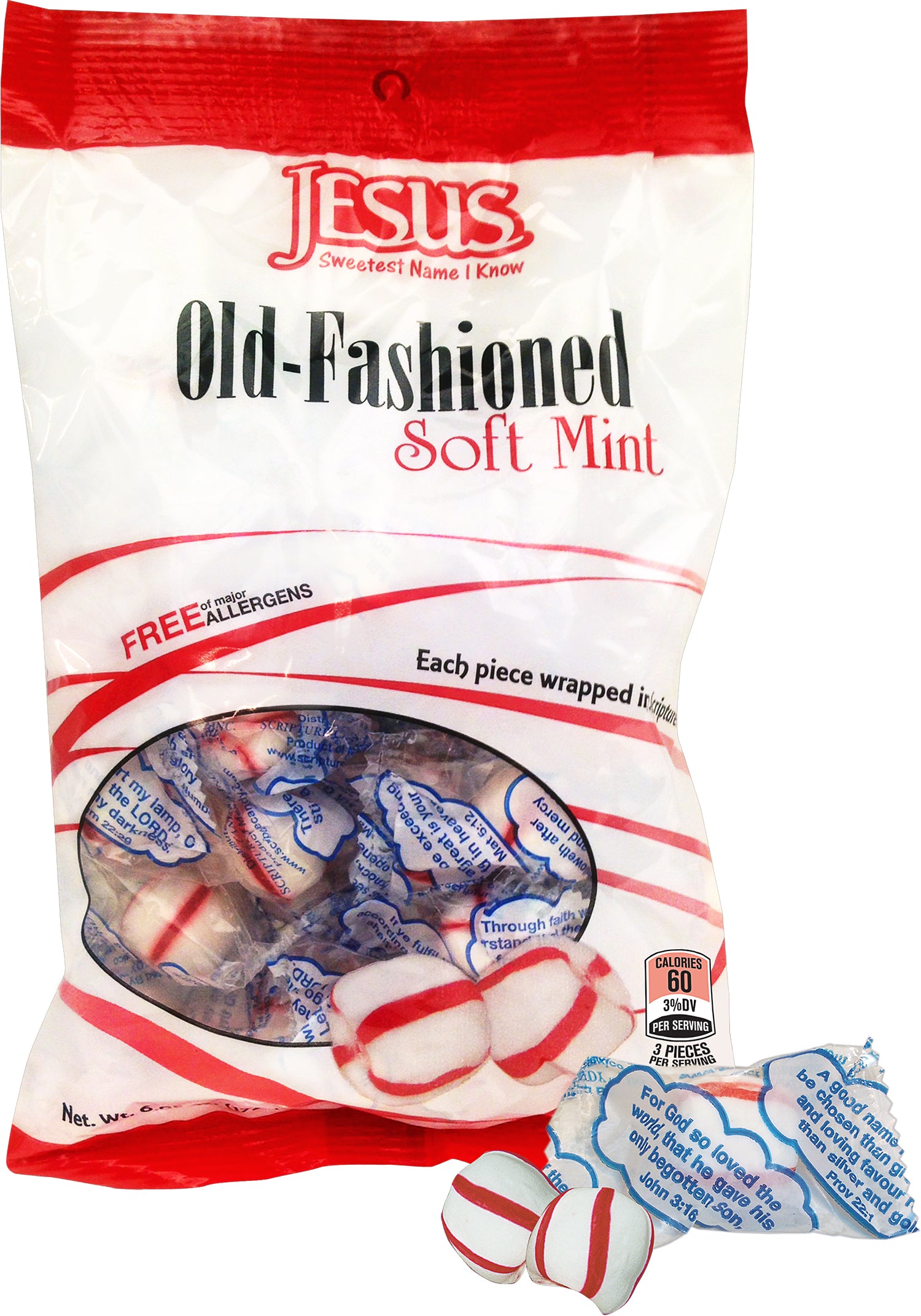 Old-Fashioned Soft Peppermint 6 Ounce Bag, 28 Pieces – Scripture Candy