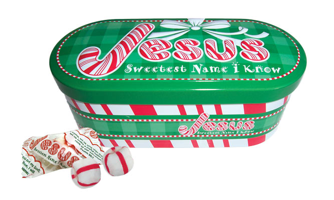 Jesus Sweetest Name I Know Christmas Tin with Soft Peppermint Candy, 4 ...
